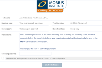 Mobius (MRT) online exam navigation